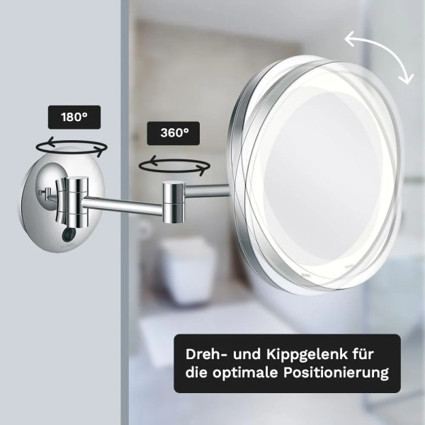 Aliseo wall mirror LED City Light swivel arm (020657)