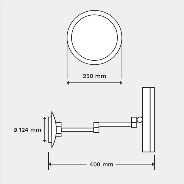 Aliseo wall mirror LED City Light swivel arm (020657)