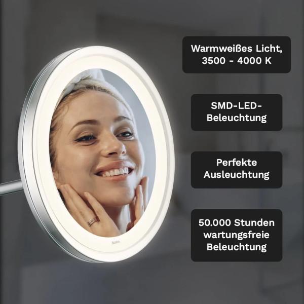 Aliseo wall mirror LED City Light swivel arm (020657)